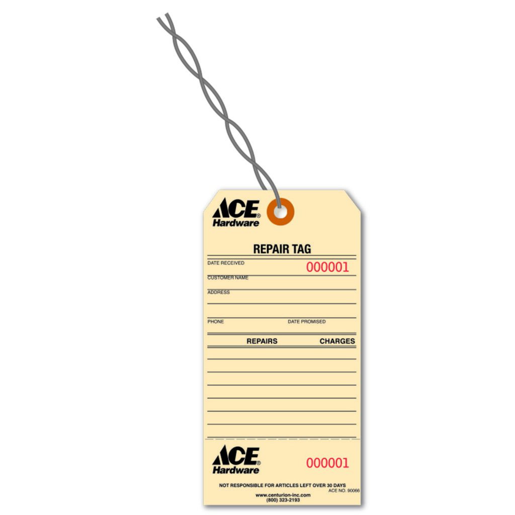 Ace Repair Tag | Centurion Store Supplies