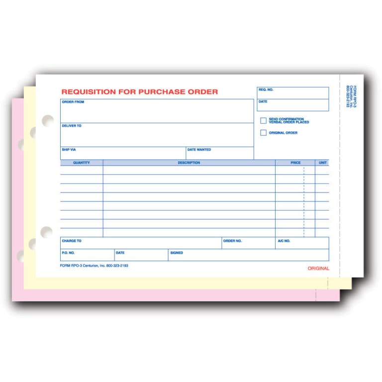 Receiving Report Form - 3 Part