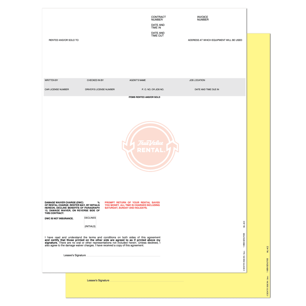 True Value Rental Total Rental Laser Contract | Centurion-inc.com