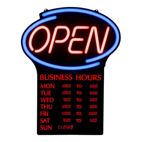 LED Open Sign with Hours – Centurion Store Supplies